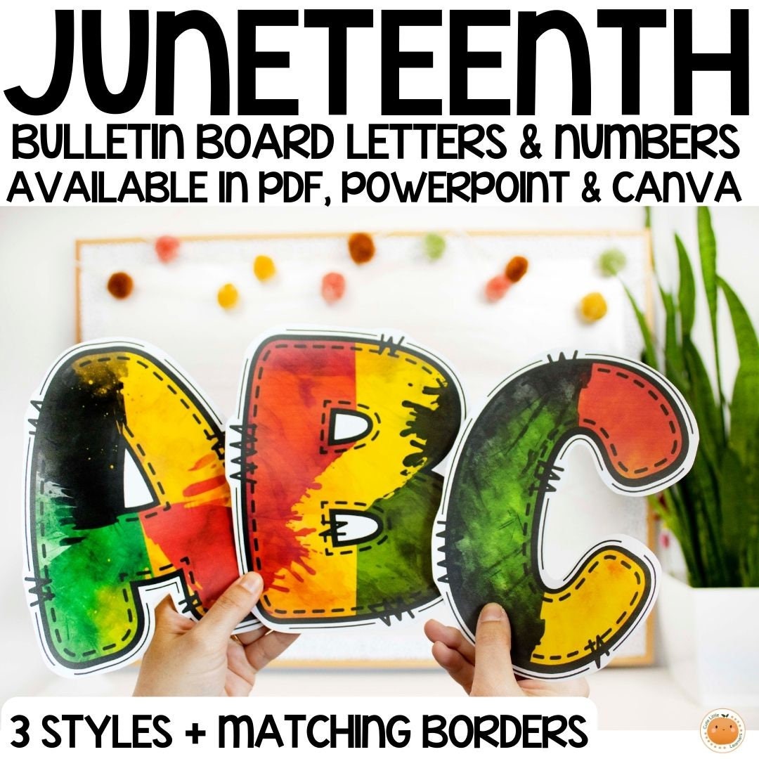 Juneteenth Letters & Numbers for Bulletin Board / Classroom and Door ...