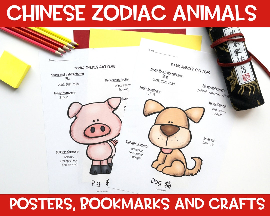 Chinese Zodiac Animals Activity Set Craftivities Posters - Etsy