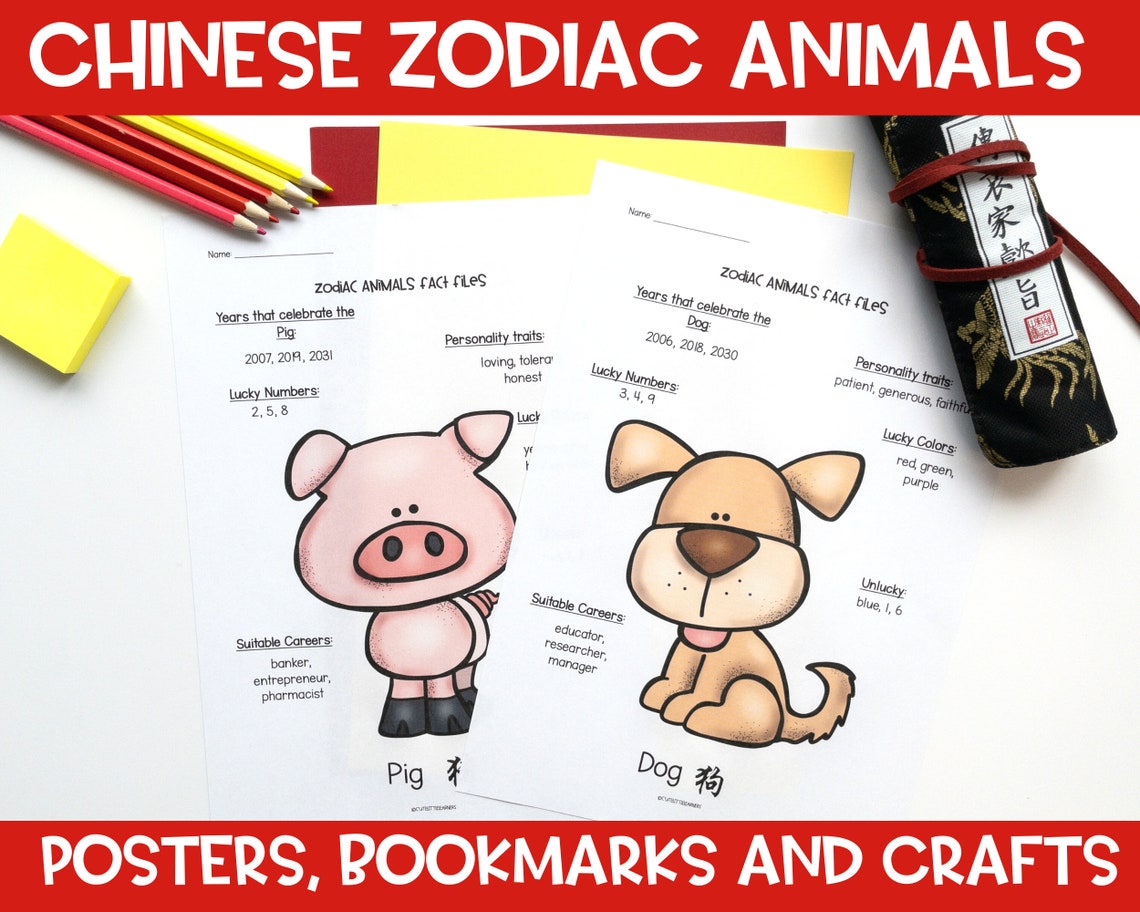 Chinese Zodiac Animals Activity Set Craftivities Posters - Etsy