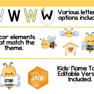 Back to School Bulletin Board Decor and Open House Kit Bee Themed ...