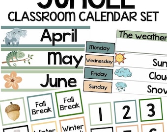 Jungle Safari Decor Calendar and Class Schedule Editable, Safari ...