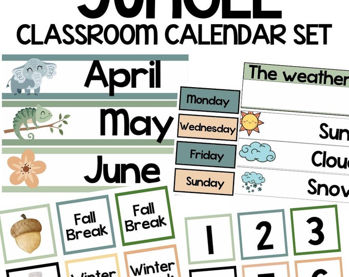 Animal Print Mini Calendar Set Classroom Calendar Pocket Calendar ...