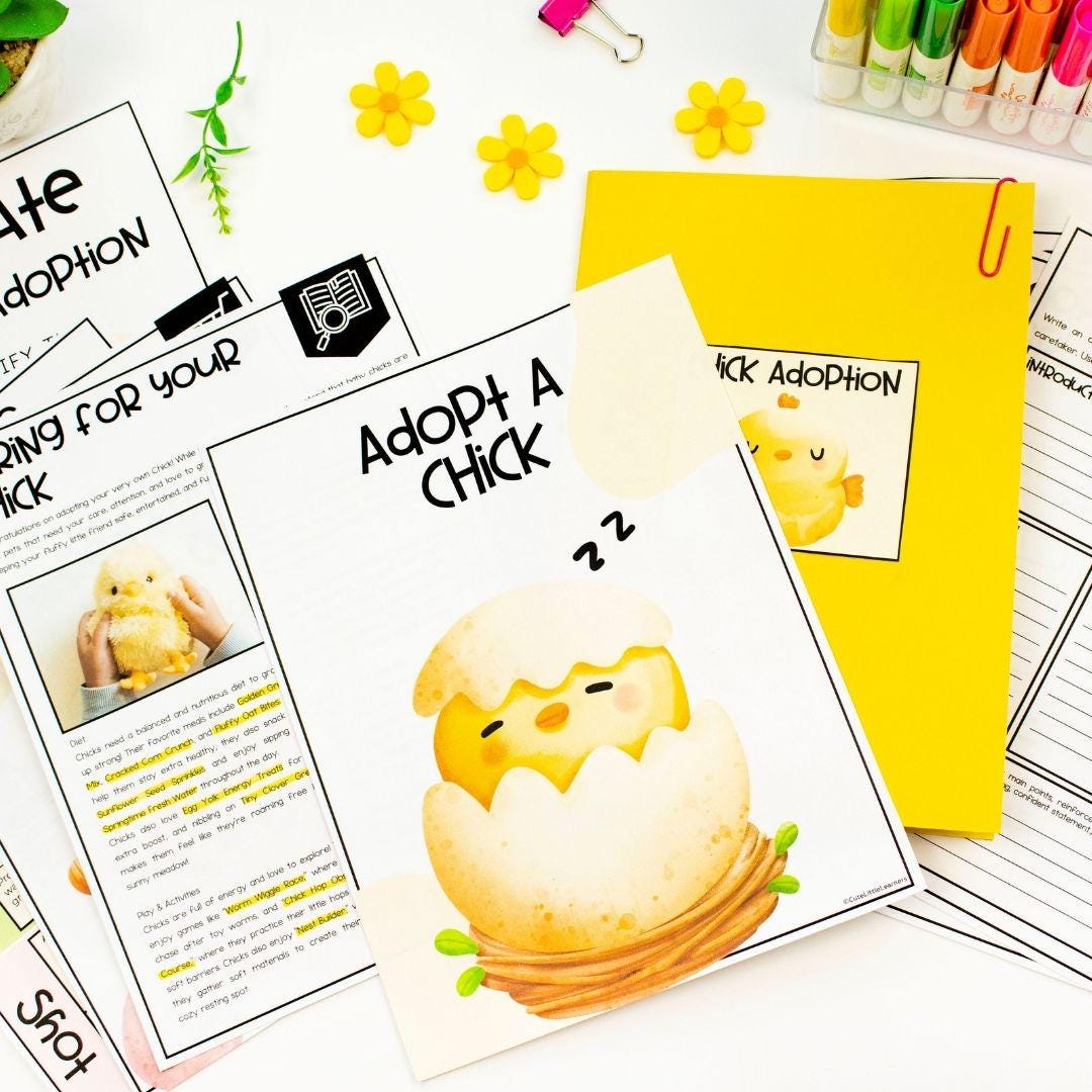Adopt a Chick Project Based Learning, Printable Spring Activity ...