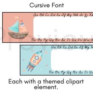 Editable Desk Name Tags With Letters and Numbers Travel Adventure ...