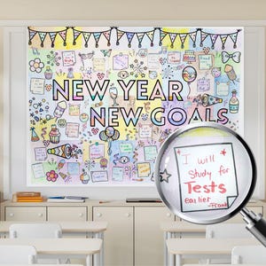 New Year Collaborative Poster for Kids' Goal Setting - Print and Go ...