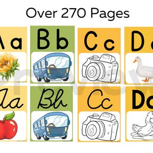 Sunflower Themed Alphabet Posters for Classroom Decor & Bulletin Board ...