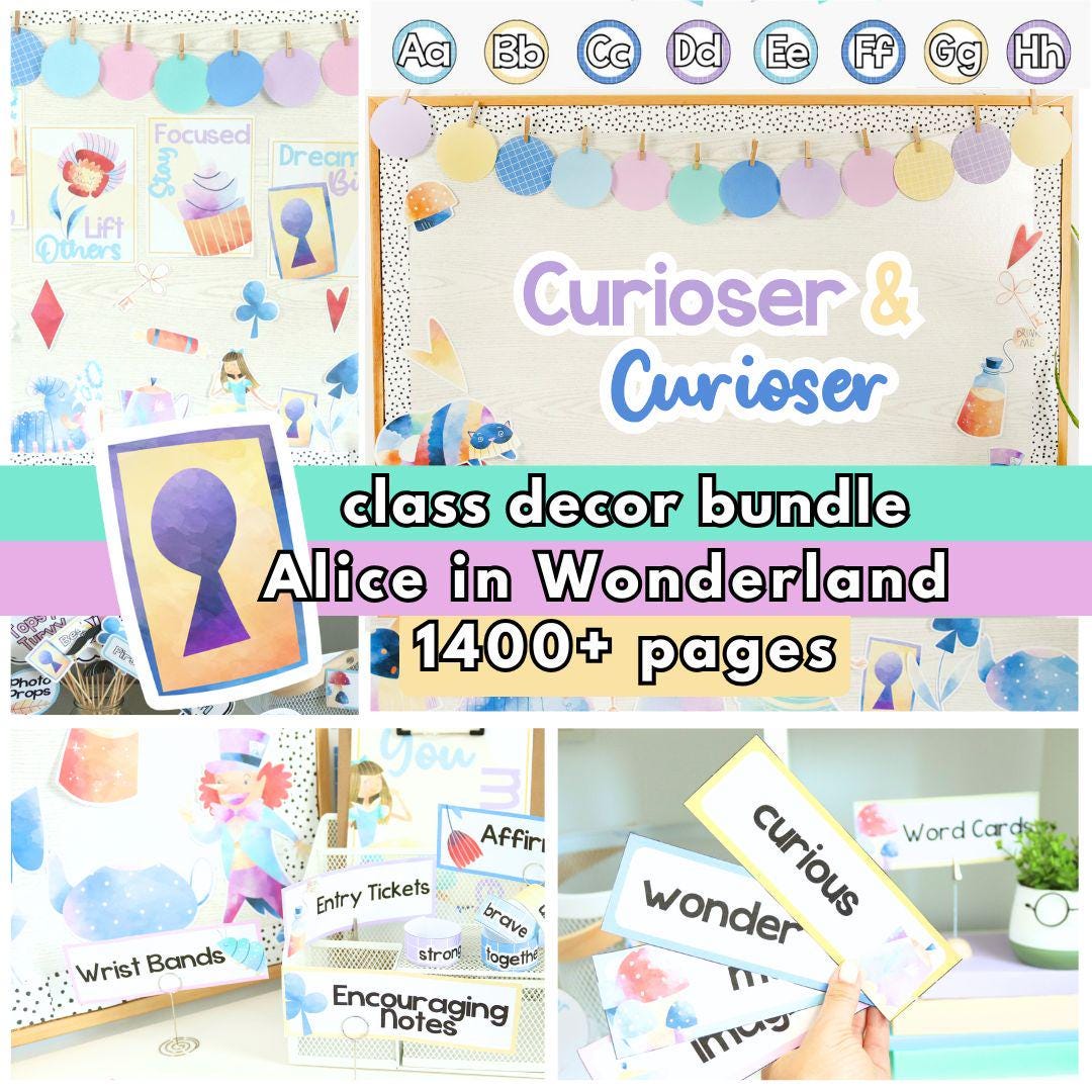 Wonderland Full Classroom Decor Bundle - Editable SEL Room Makeover ...