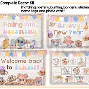 Retro Groovy Back to School Classroom Decor and Bulletin Board Kit ...