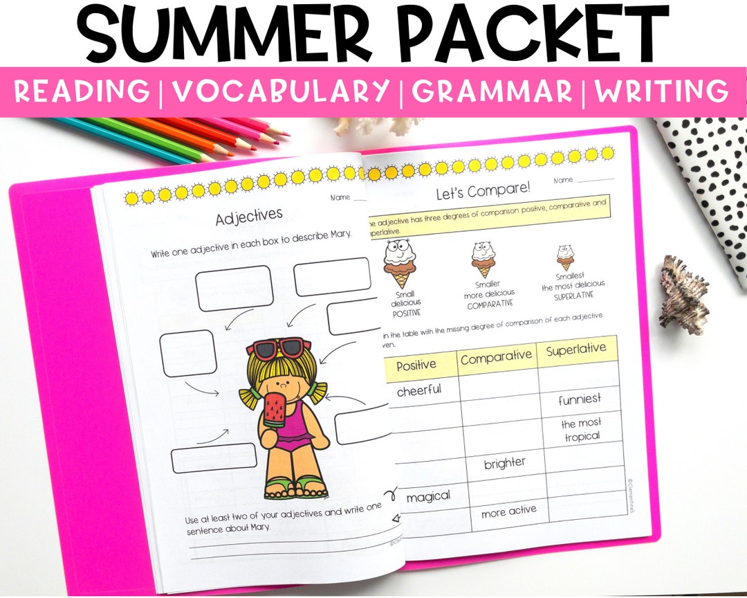 Printable Summer Packet Summer ELA Worksheets for Summer - Etsy