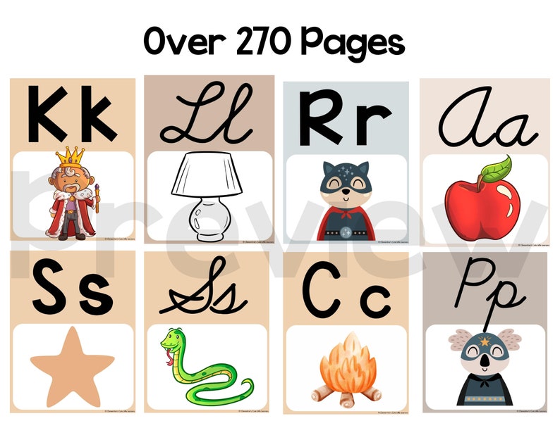 Alphabet Posters Superheroes Themed Primary Cursive & - Etsy