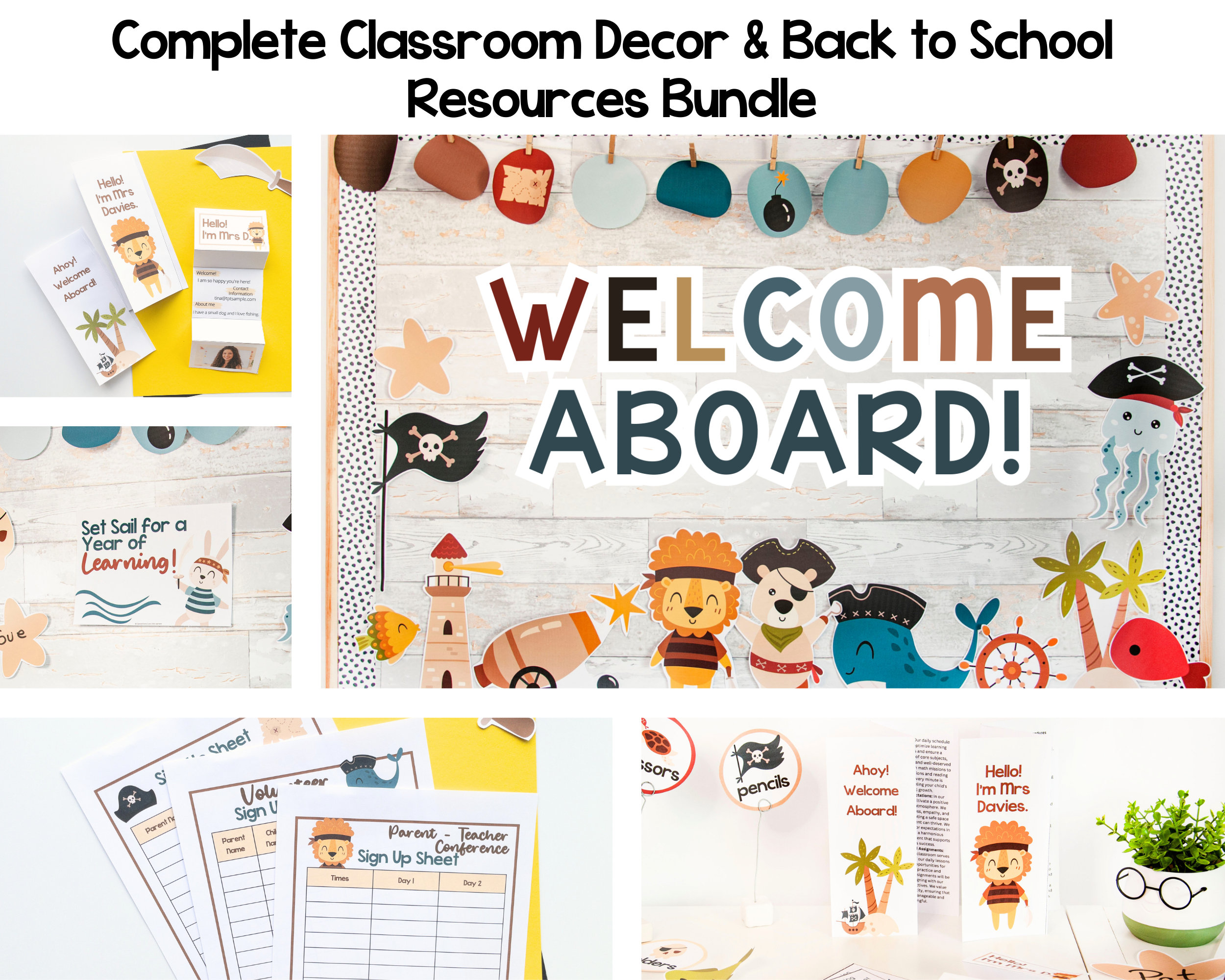 Pirates Editable Classroom Decor Bundle, Bulletin Boards, Back to ...