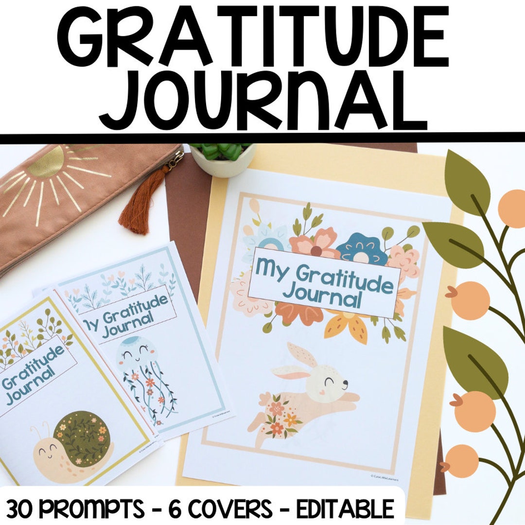Editable Kids Gratitude Journal Kindness and Gratitude, Wildflowers ...