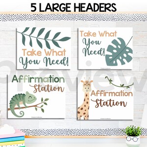Affirmation Station - Jungle Safari Themed Editable Motivational & Self ...