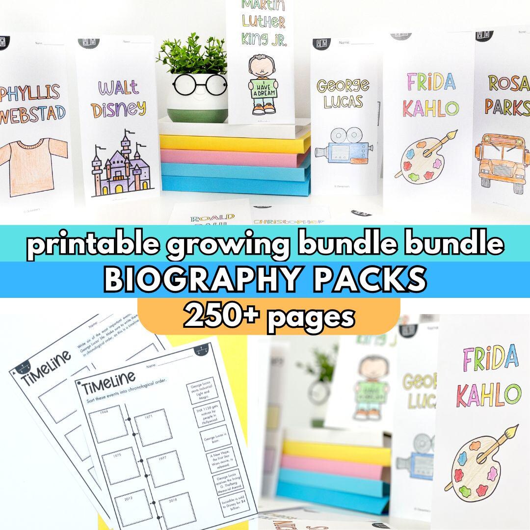 Biography Packs Growing Bundle – Printable Posters, Reading Sets ...