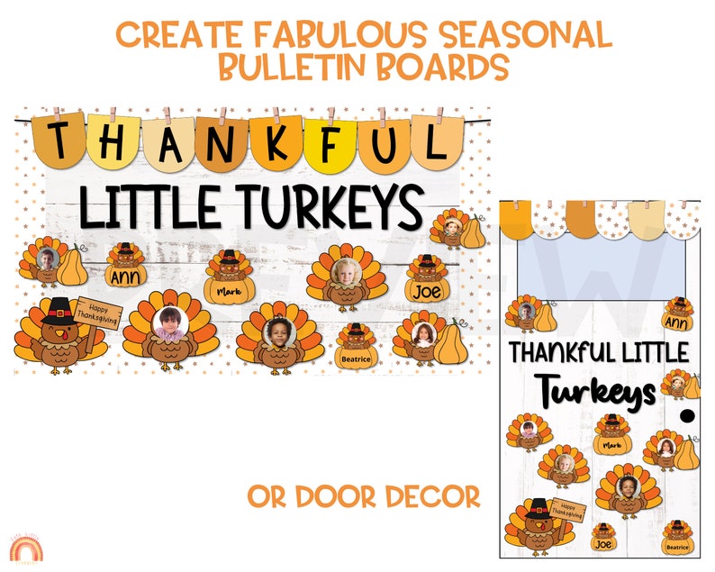Thanksgiving Little Turkeys Bulletin Board & Classroom Decor - Etsy