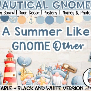 End of Year / Summer Fun Nautical Gnomes Bulletin Board & - Etsy