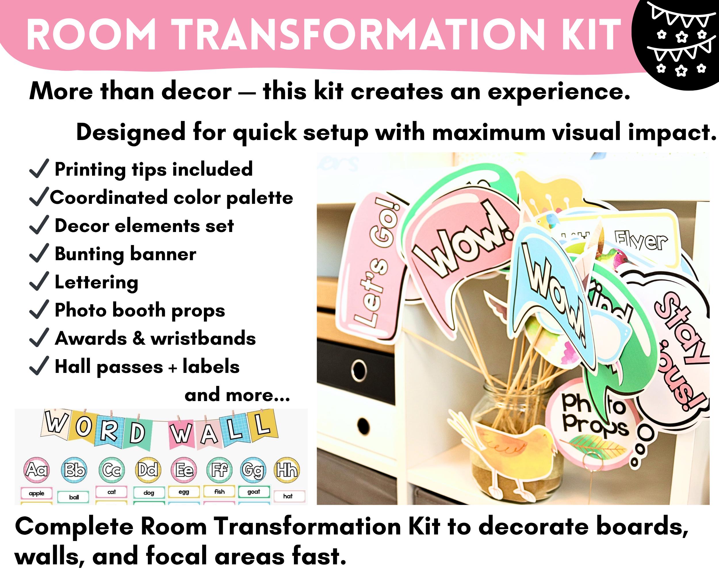 Tropical Birds Classroom Decor Bundle, Editable Bulletin Board, Back to ...