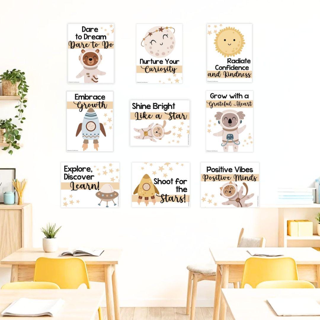 Boho Space Growth Mindset Posters - Motivational Notes, Social ...
