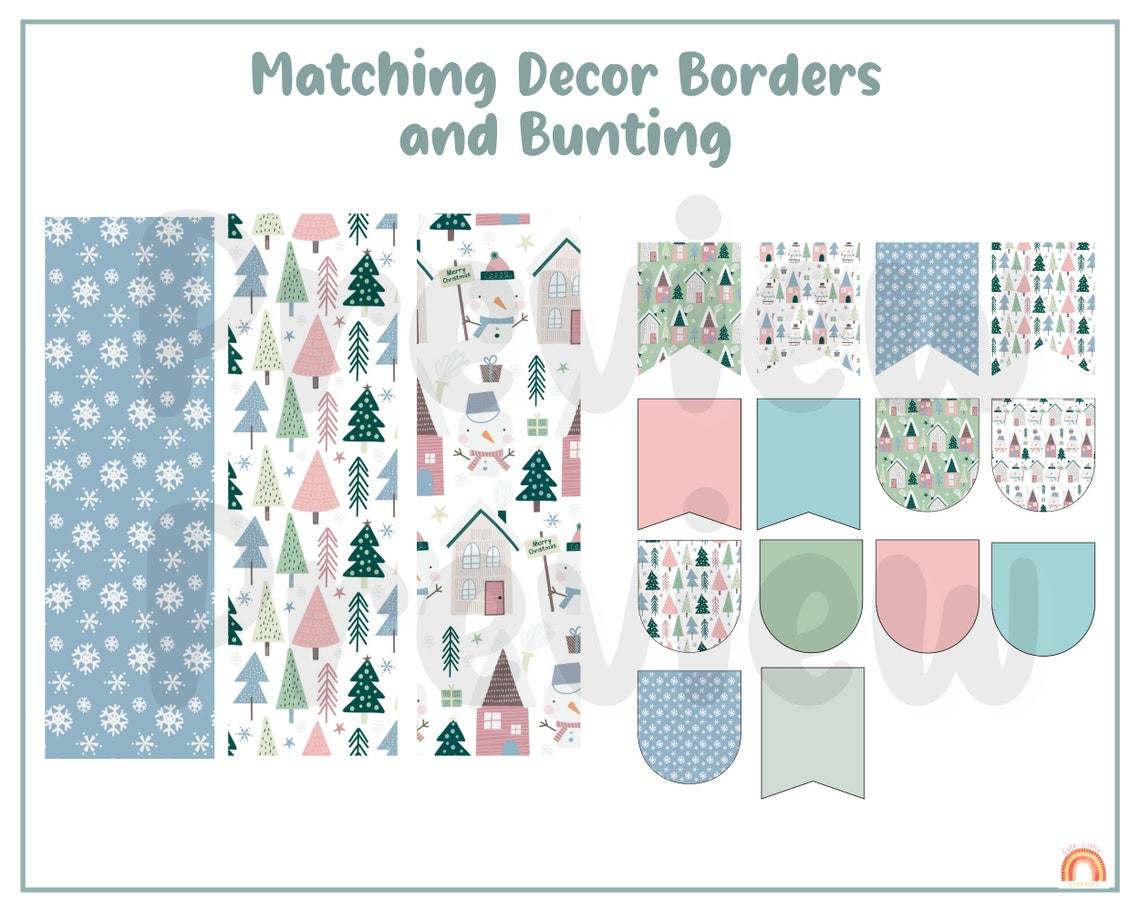 Winter Snowmen Bulletin Board & Classroom Decor Editable - Etsy