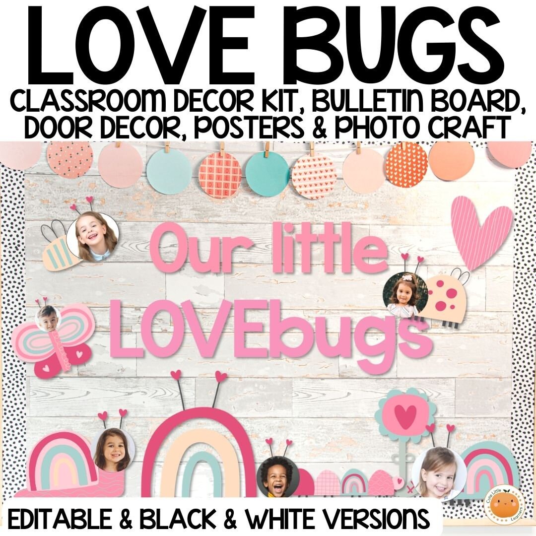 Love Bugs Valentine's Day Bulletin Board & Interactive Classroom Decor ...