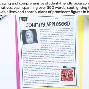 Johnny Appleseed - Printable Biography Pack, Reading Comprehension ...