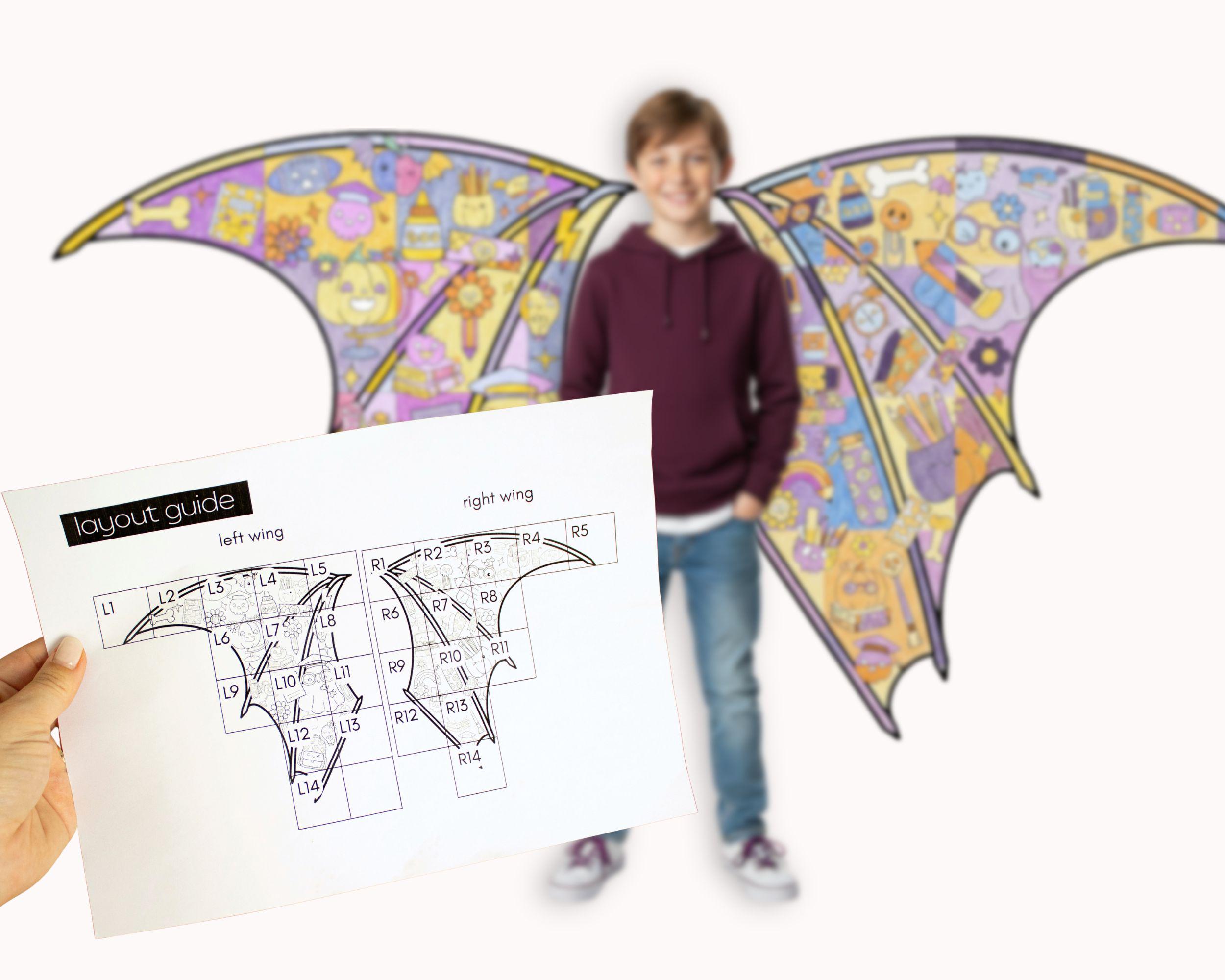 Bat Wings Collaborative Coloring Poster, Halloween Art Project for ...