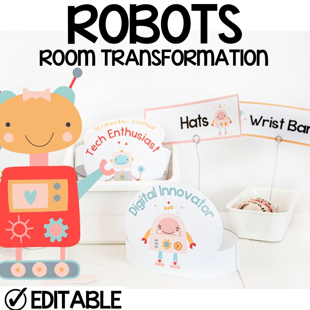 Robots and AI Room Transformation Kit, Bulletin Board, Classroom Decor ...