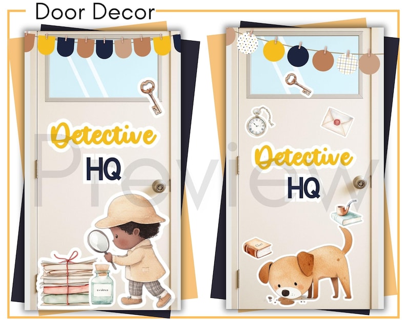 Detective Bulletin Board | Editable Classroom Theme and Poster Set With ...