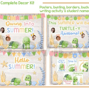 End of Year / Summer Turtle Bulletin Board Idea & Printable Classroom ...