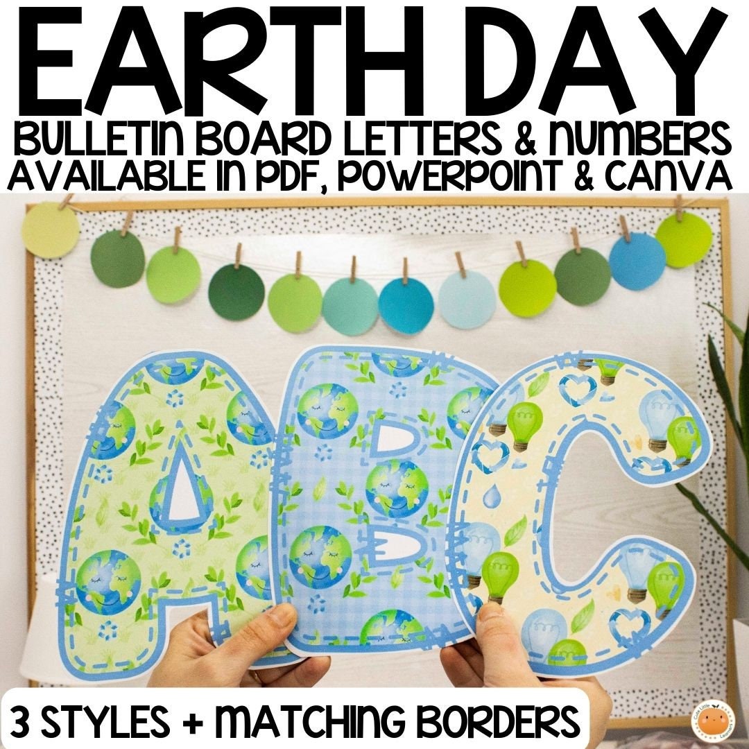 Earth Day Lettering for Bulletin Board Titles / Classroom and Door ...