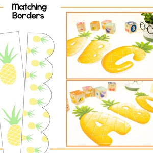 Pineapple Letters & Numbers for Bulletin Board / Classroom and Door ...
