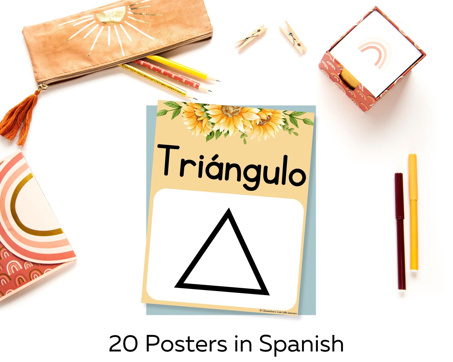 Sunflowers Themed 2D & 3D Shape Posters for Classroom Decor and ...