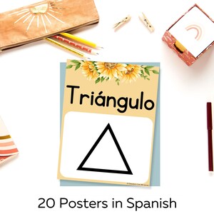 Sunflowers Themed 2D & 3D Shape Posters for Classroom Decor and ...