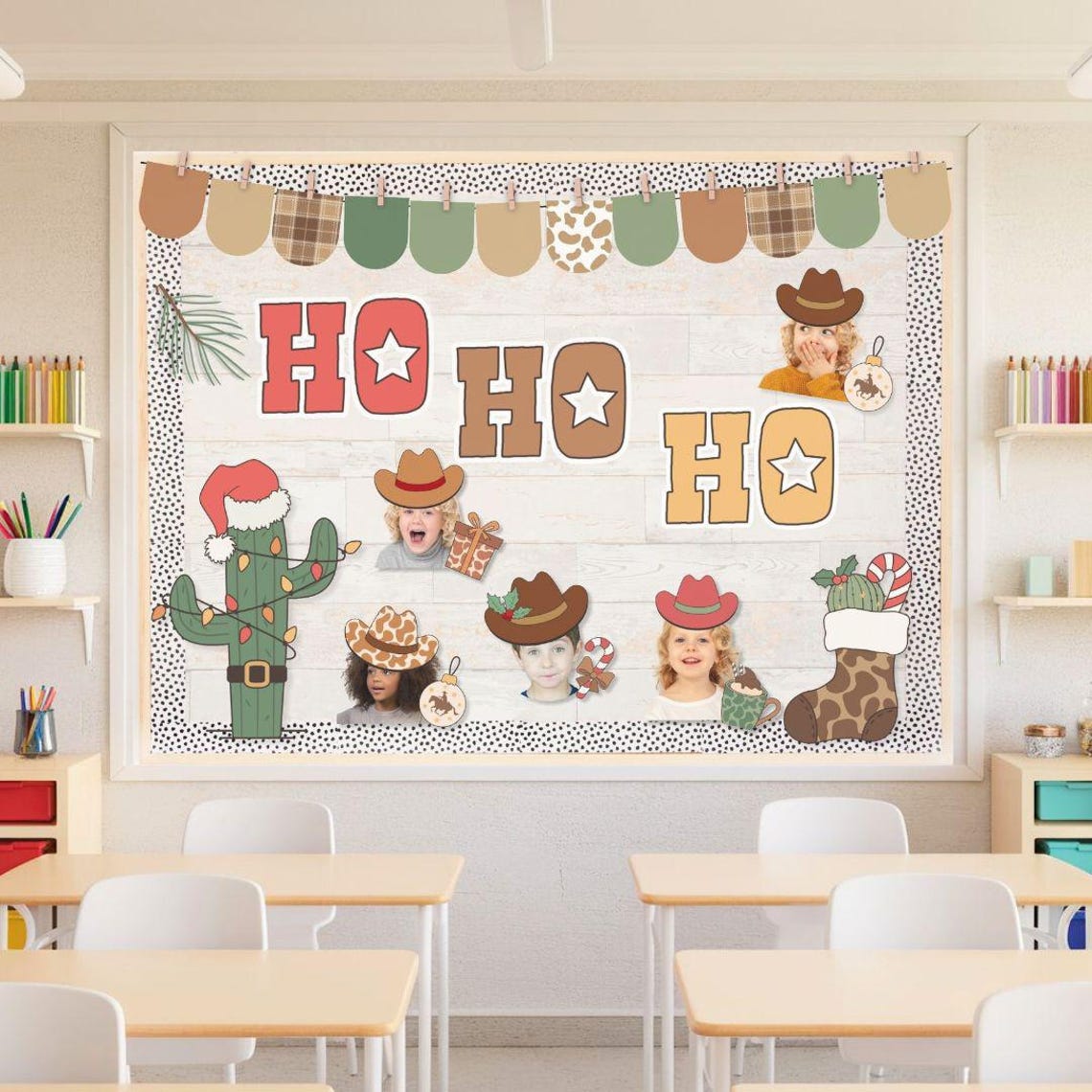 Western Christmas Classroom Decor | Bulletin Board and Door Kit With ...