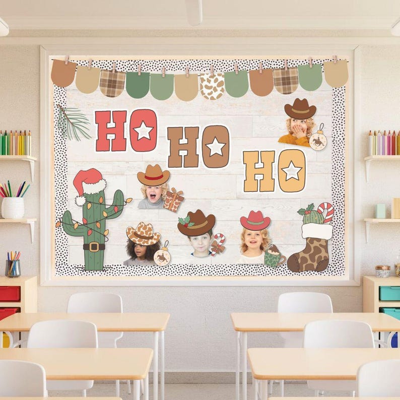 Western Christmas Classroom Decor | Bulletin Board and Door Kit With ...