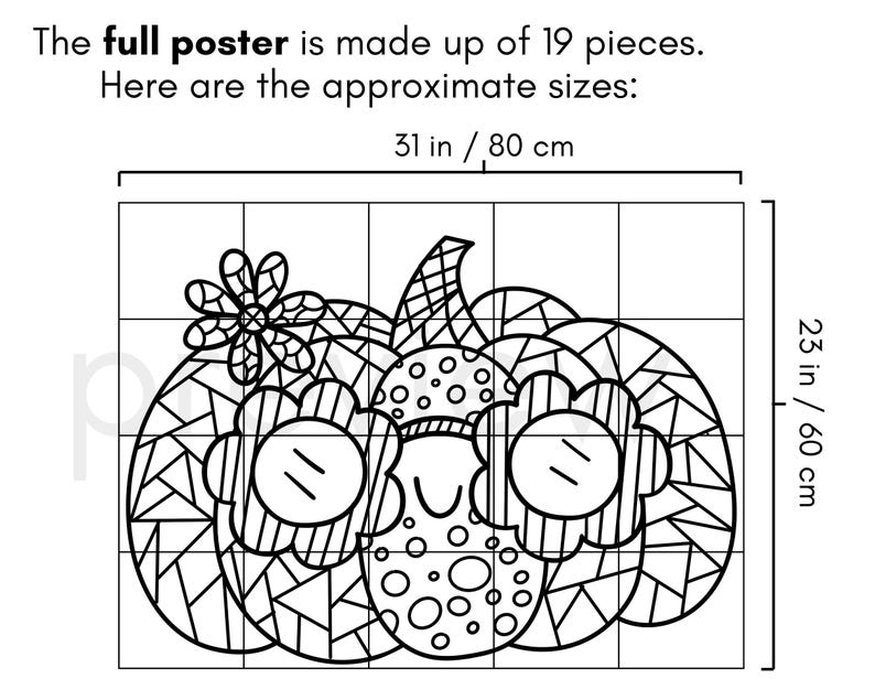 Pumpkin Collaborative Coloring Poster, Fall Art Project and Classroom ...