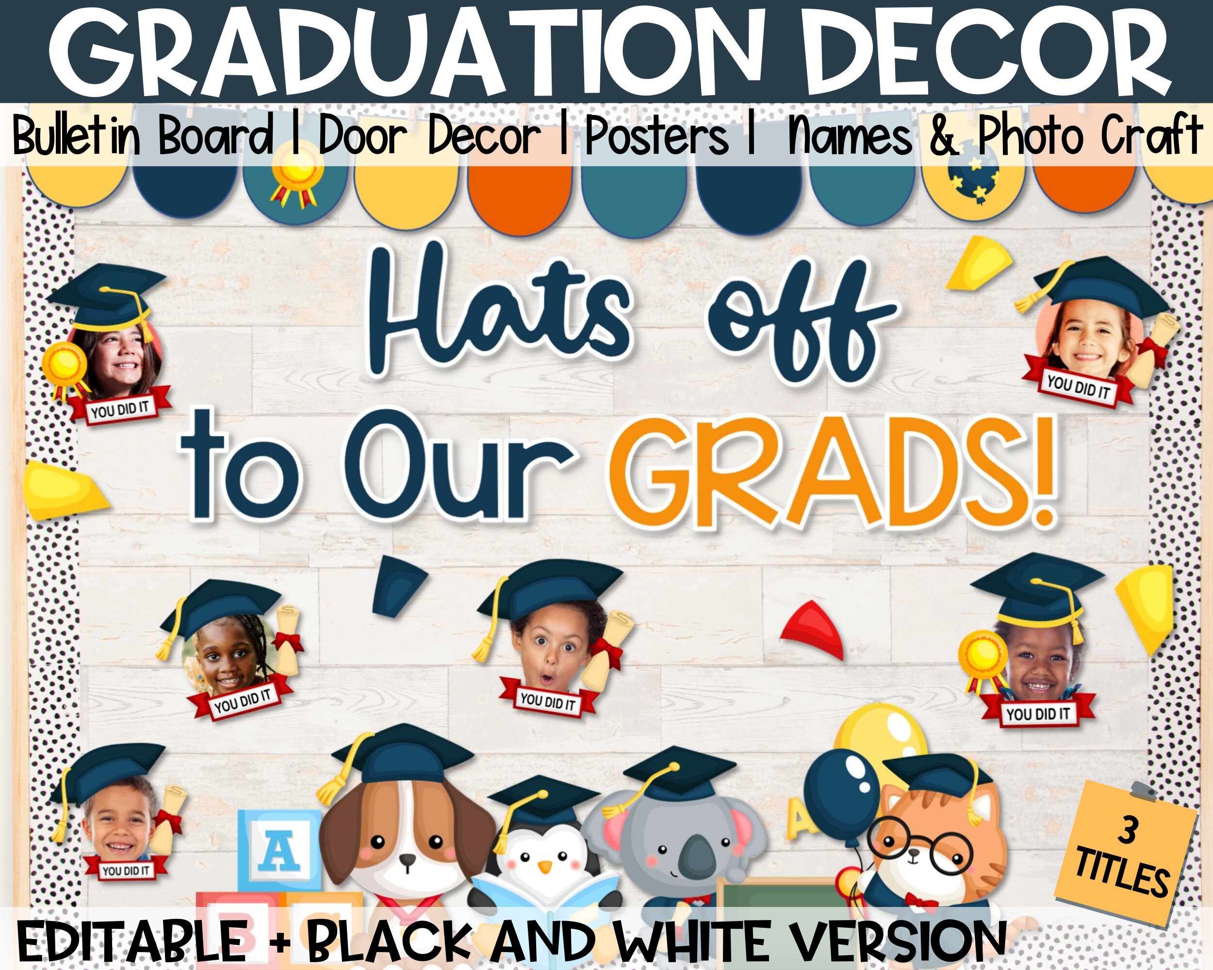 Graduation and End of Year Bulletin Board Animal Themed - Etsy