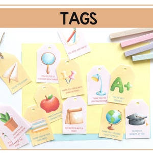 Teacher Appreciation Gift Tags, Notes and Cards | Editable in ...