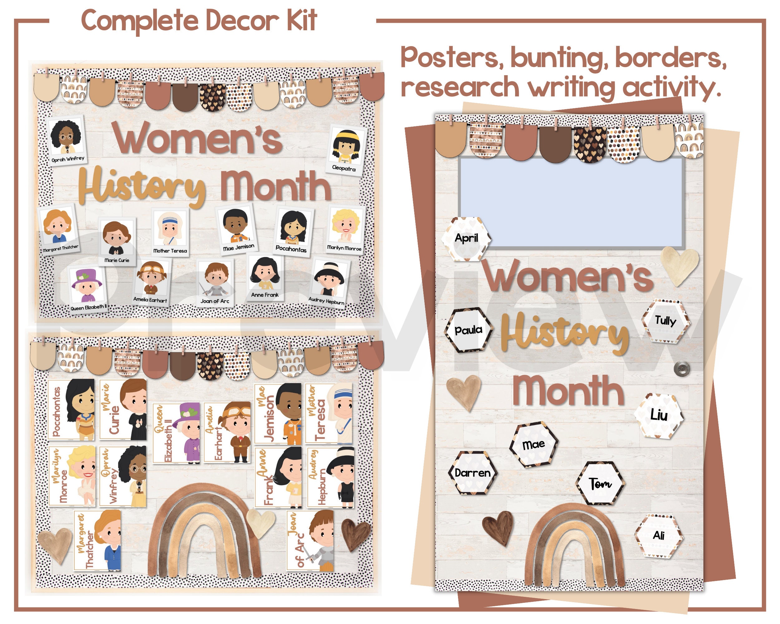 Women's History Month Bulletin Board & Interactive Classroom Decor ...