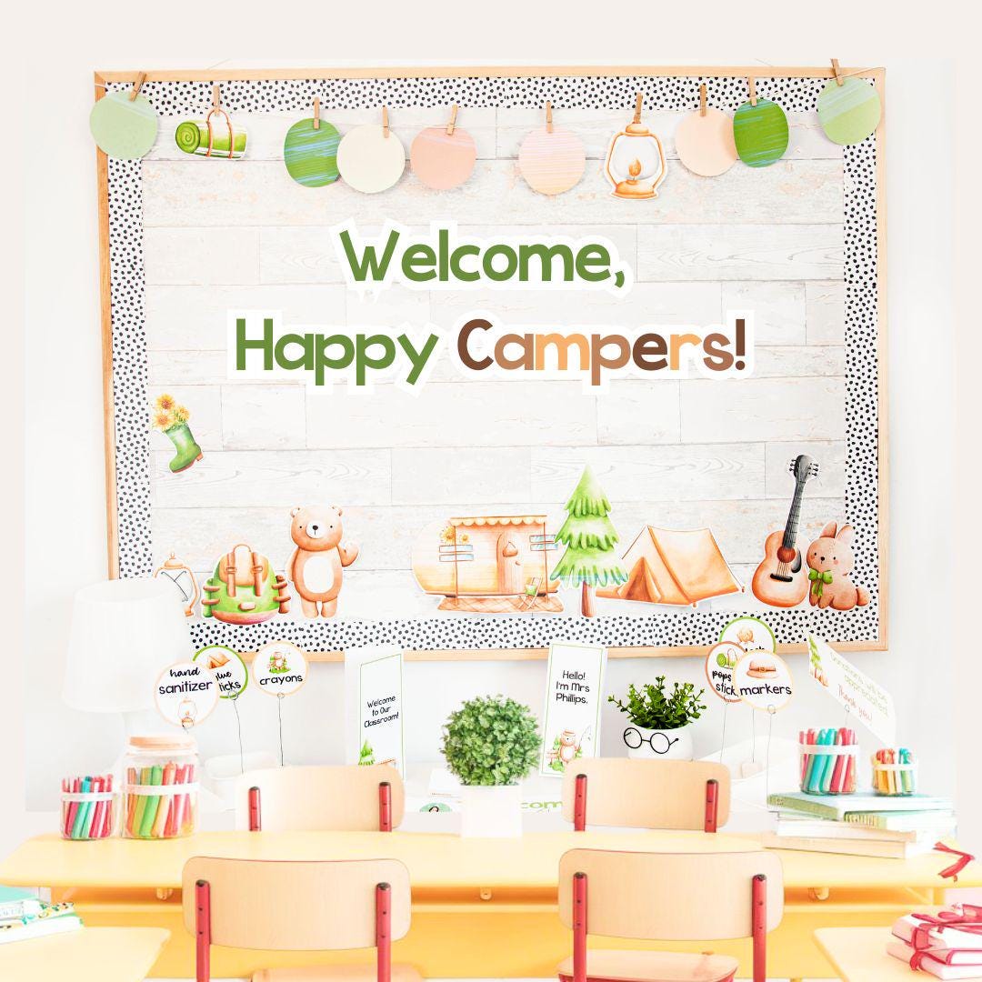 Camping Back to School & Meet the Teacher Kit, Editable Welcome ...