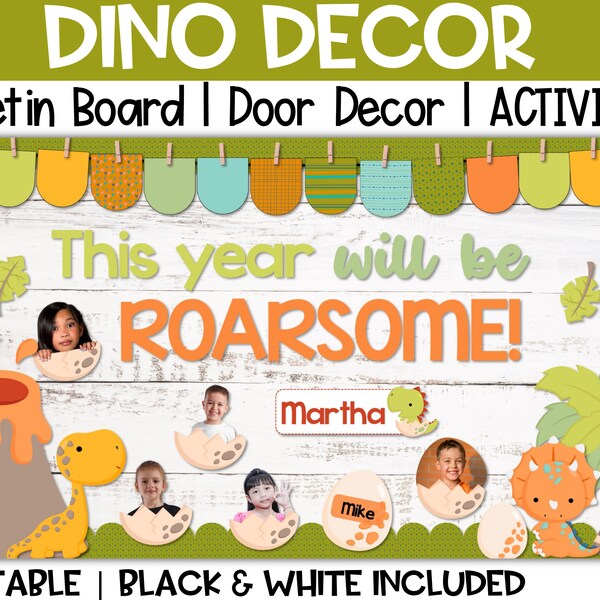 Dinosaur Bulletin Board Kit - Etsy