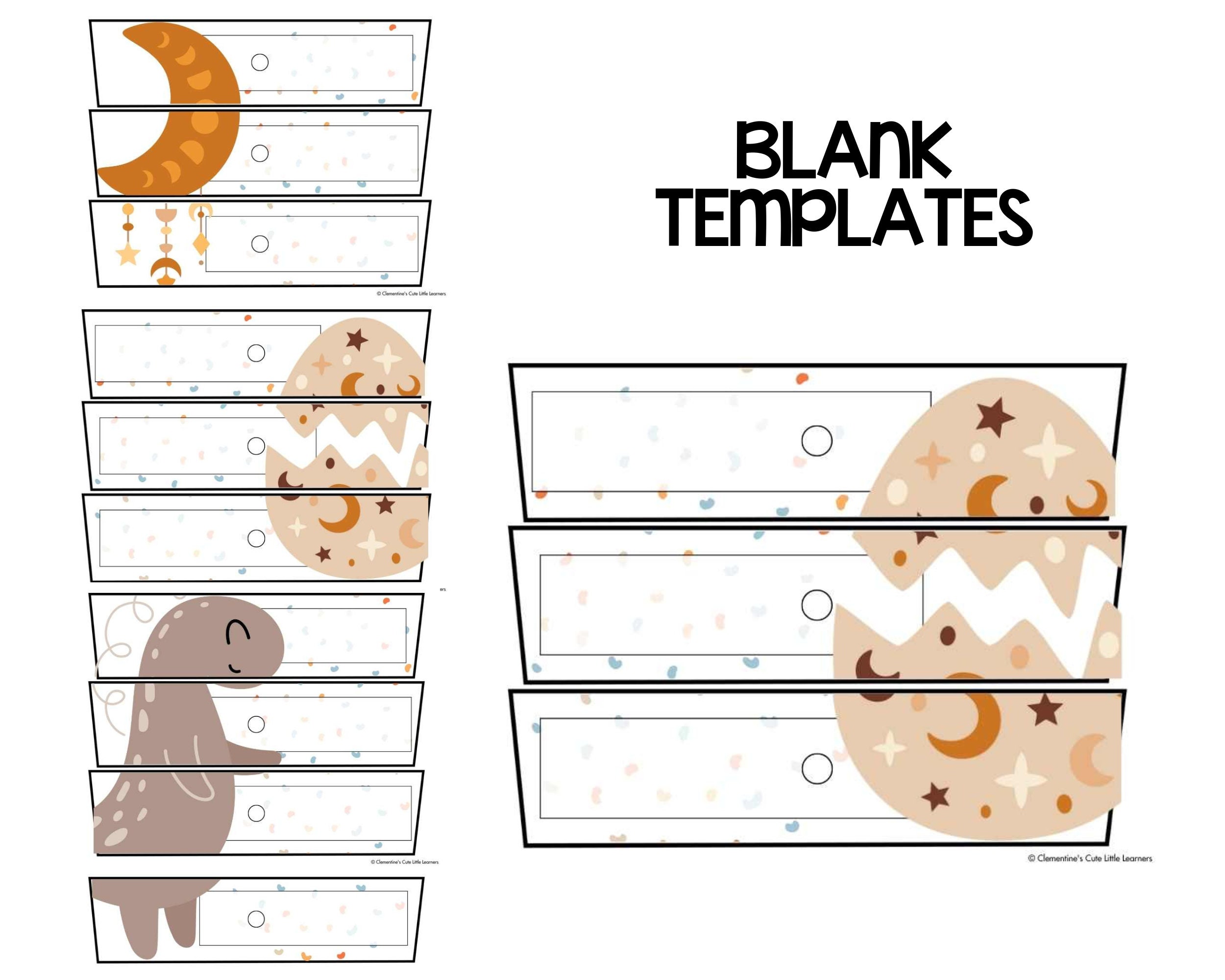 Editable 10 Drawer Rolling Cart Labels Set Boho Dinosaurs Theme ...