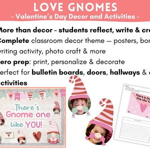 Valentine's Day Bulletin Board and Door Decor, Gnome Theme, Photo Craft ...