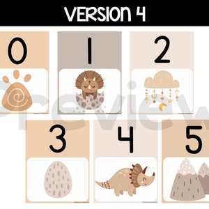 Boho-dinosaurs Number Posters for Bulletin Boards & Classroom Decor ...