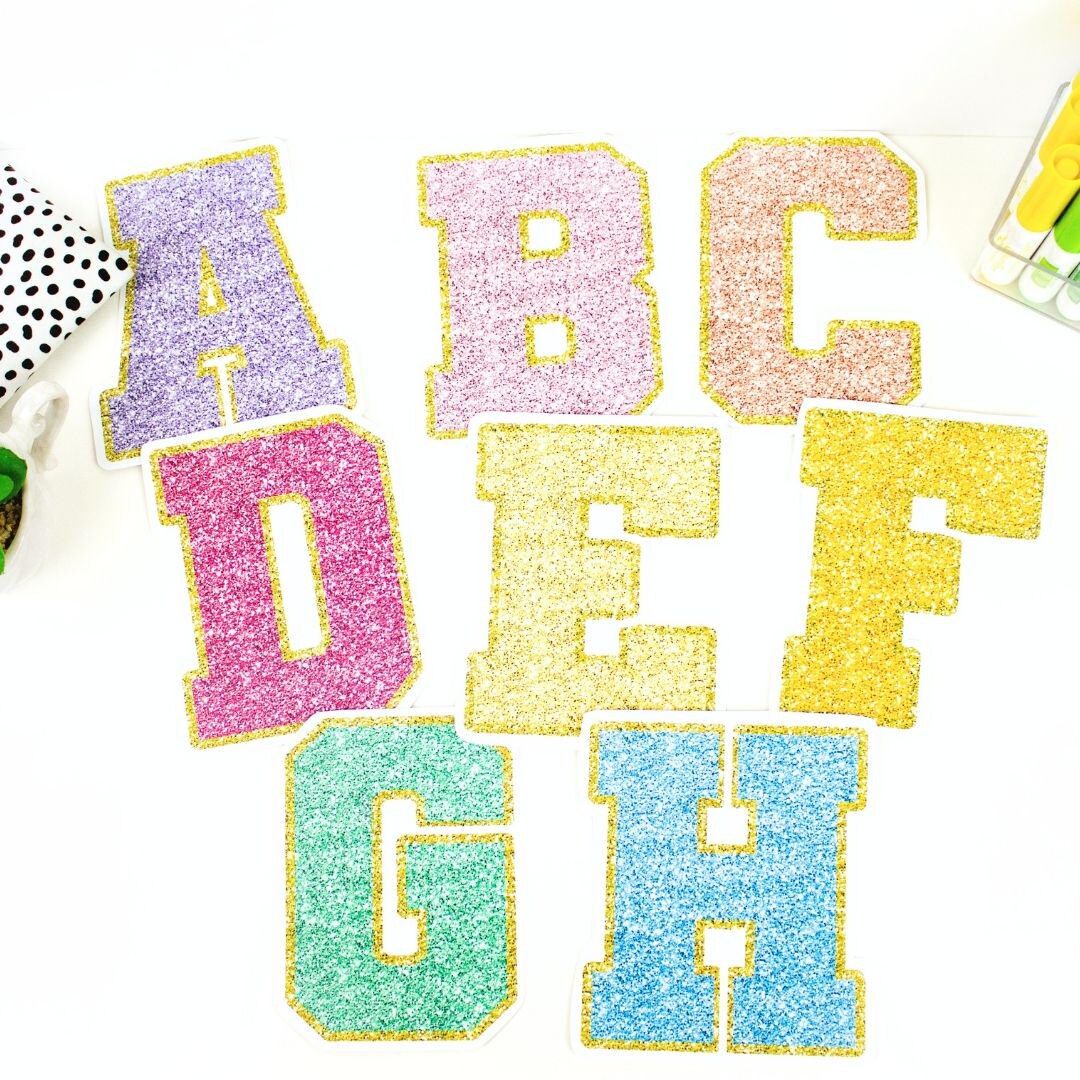 Printable Varsity Letters & Numbers - Rainbow Glitter Theme for ...