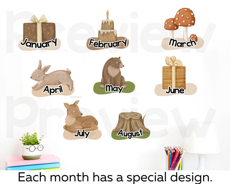 Woodland Birthday Display, Editable Birthday Bulletin Board & Classroom ...