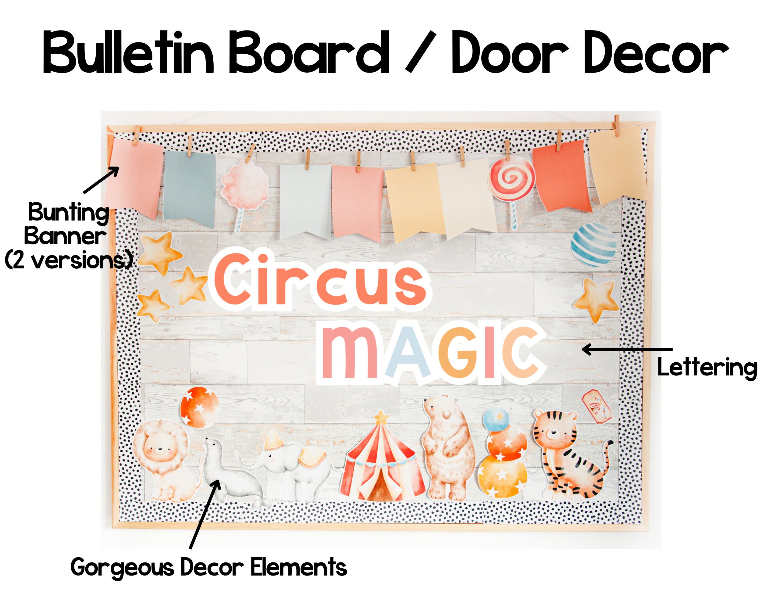 Circus Room Transformation Kit Bulletin Board Classroom - Etsy