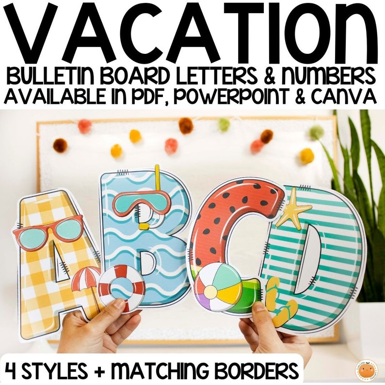 Summer Break Letters and Numbers | Editable Bulletin Board and Door ...