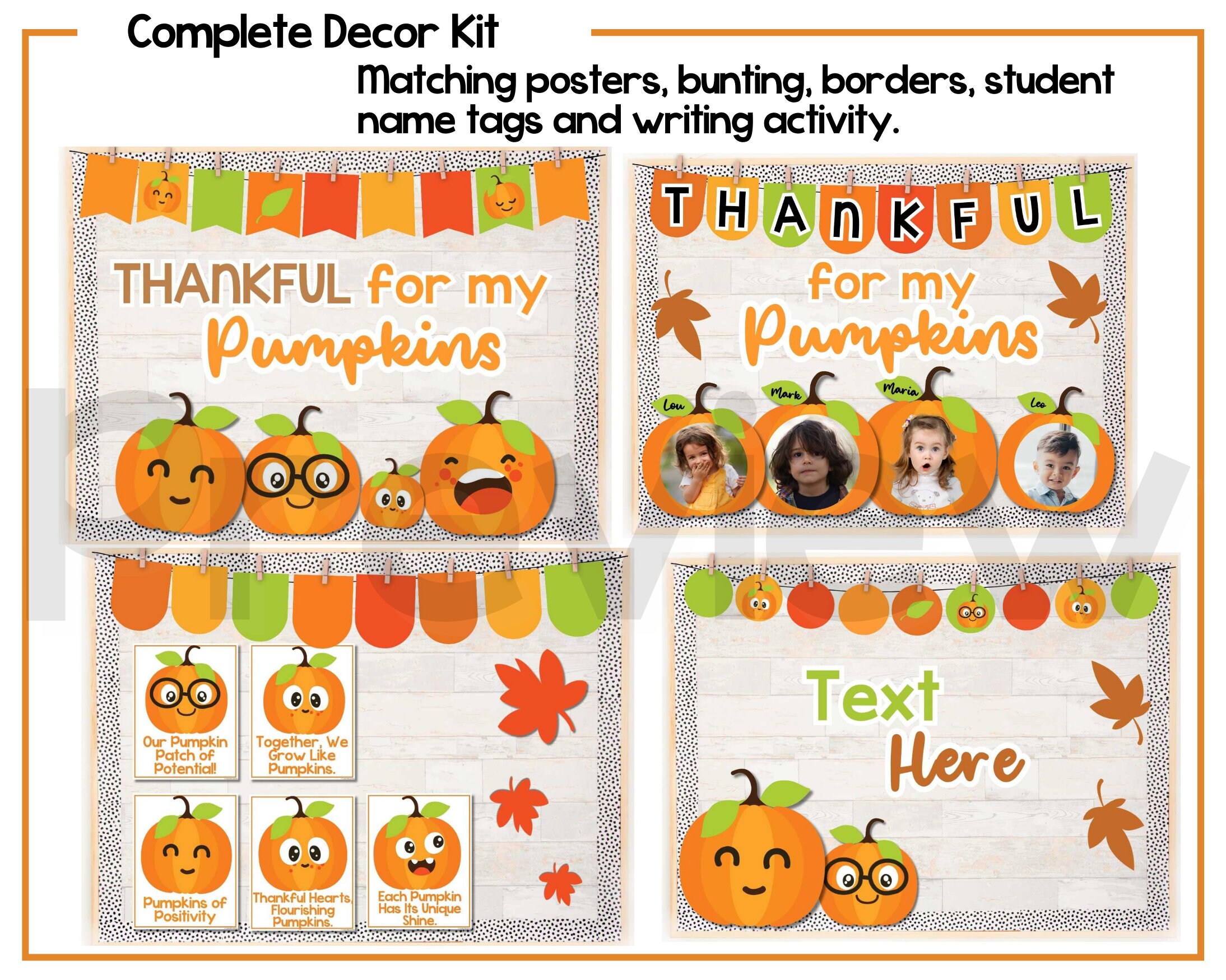 Thanksgiving Pumpkin Bulletin Board & Classroom Decor - Etsy