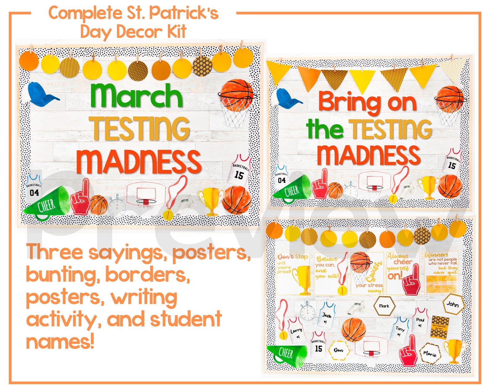 March Madness Testing Motivational Bulletin Board & Interactive ...